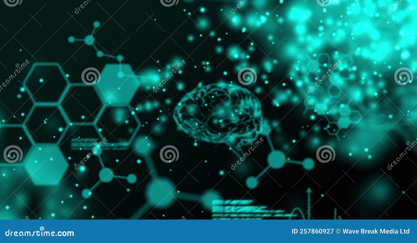 Human Brain, Chemical Structures And Data Processing Against Black ...