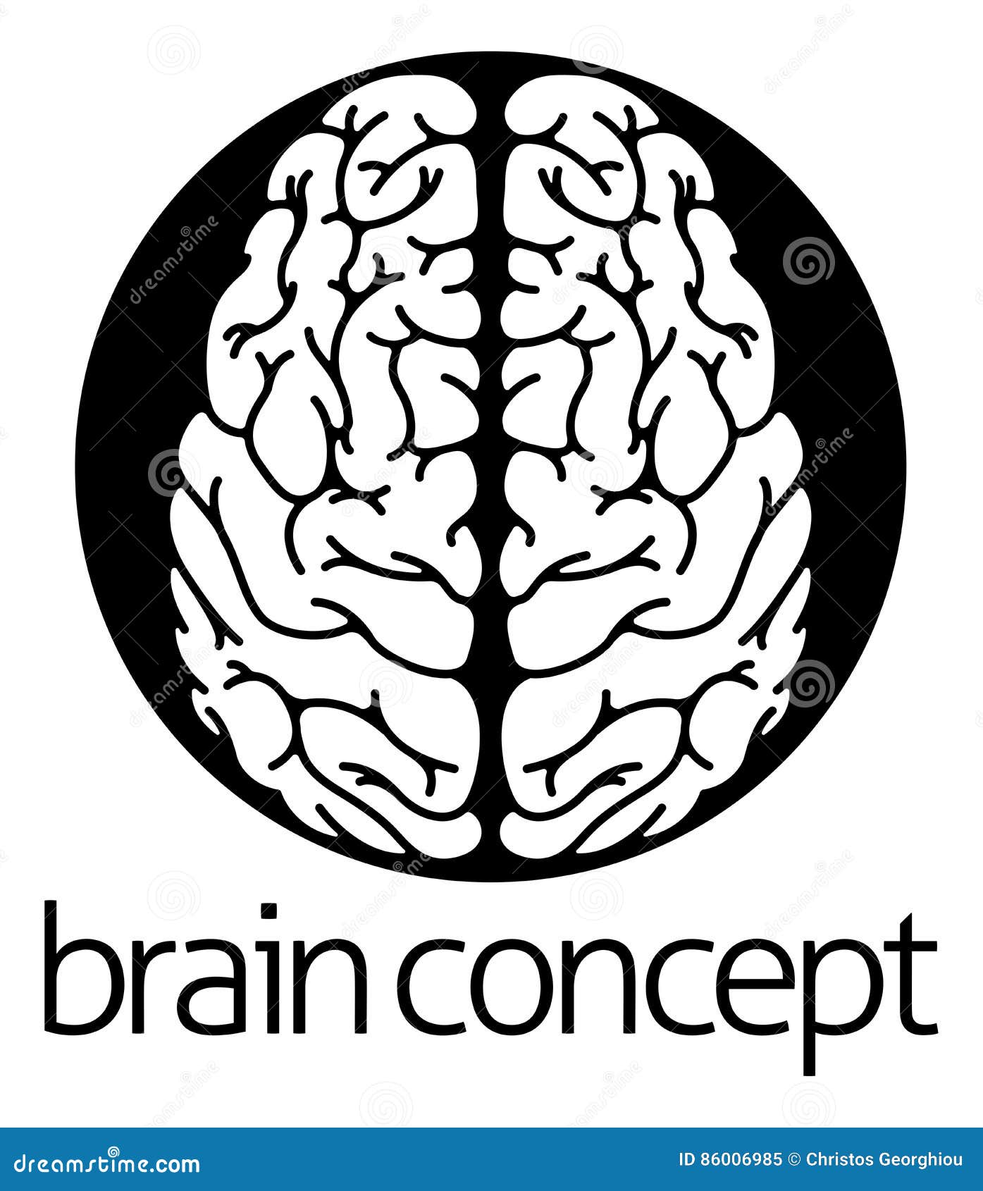 Human brain circle concept stock vector. Illustration of human - 86006985