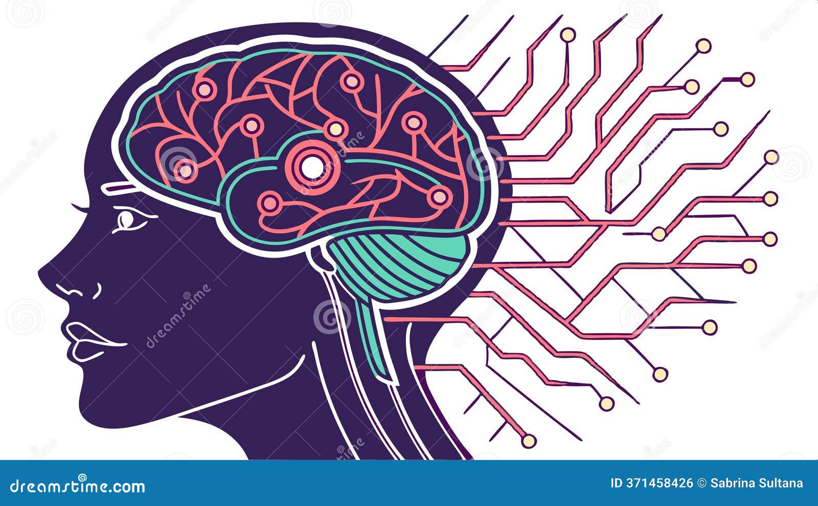 Technology Mind Circuit. Electronic Mind Futuristic Technology ...