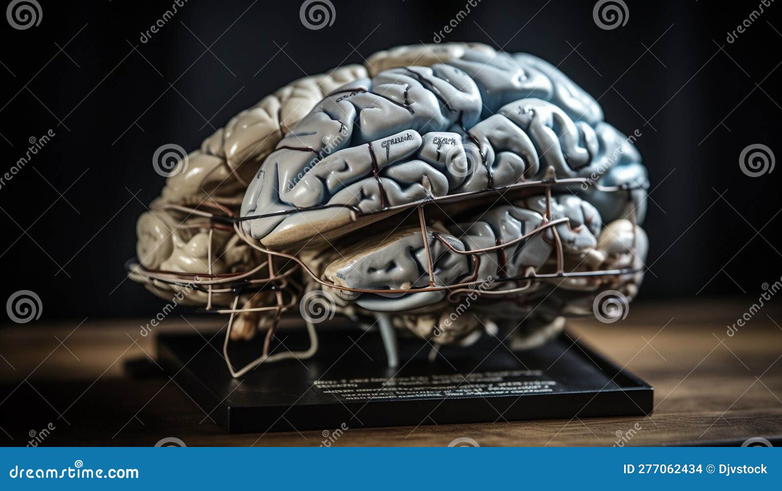 The Human Brain, a Close Up Anatomy Generated by AI Stock Illustration ...