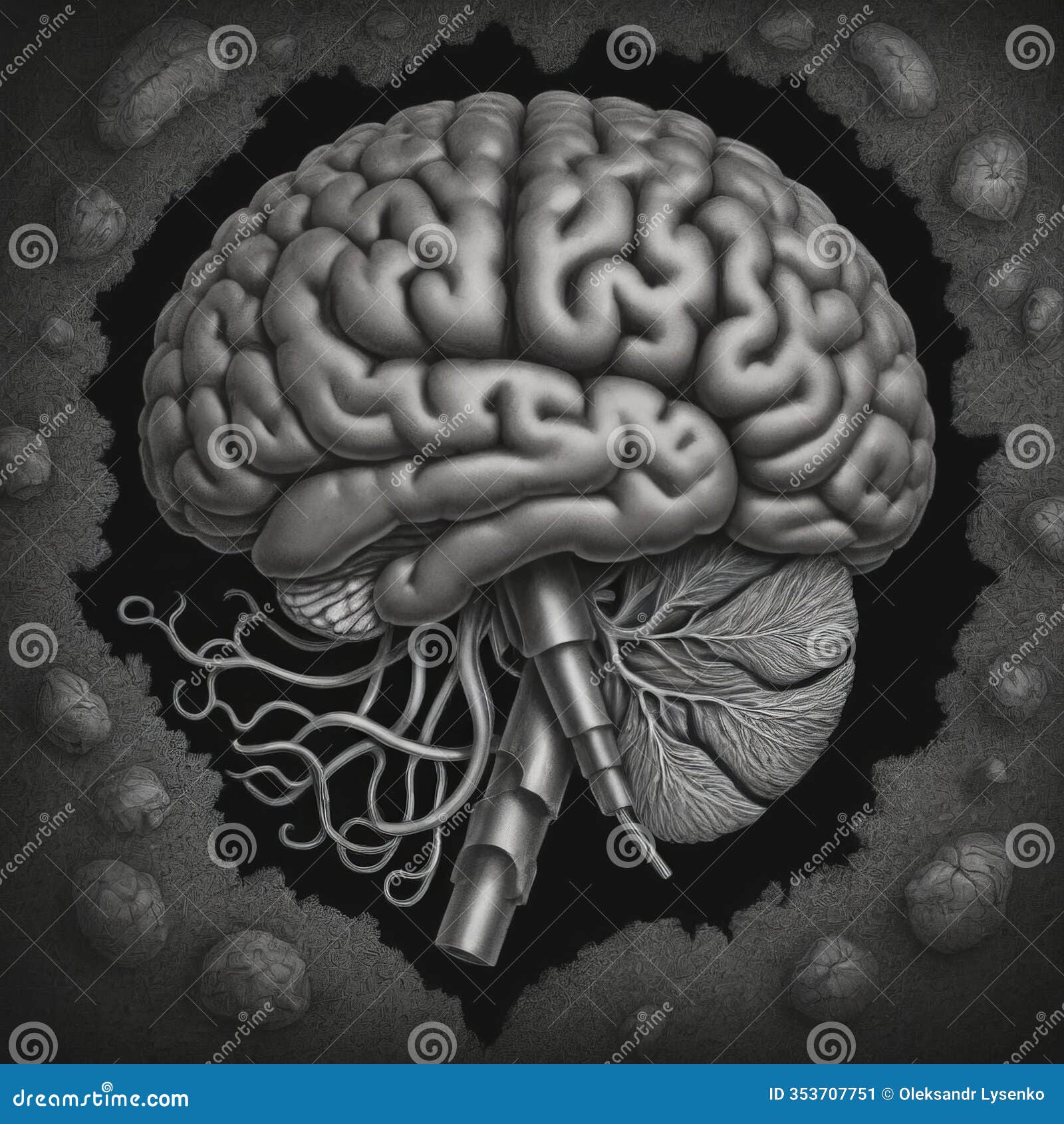 Human brain close up stock illustration. Illustration of neurology ...