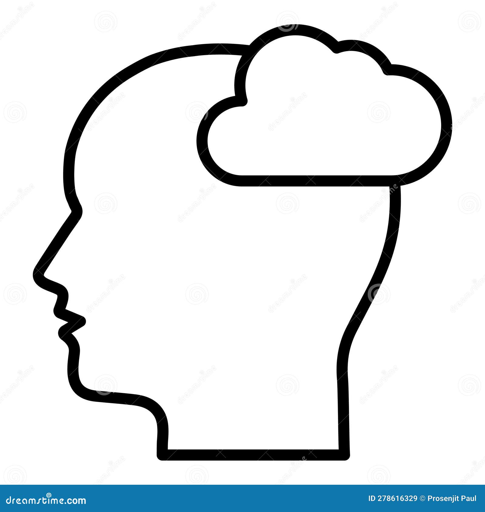 Human, Brain, Cloud, Head, Brainstorming Cloud Icon Stock Vector ...