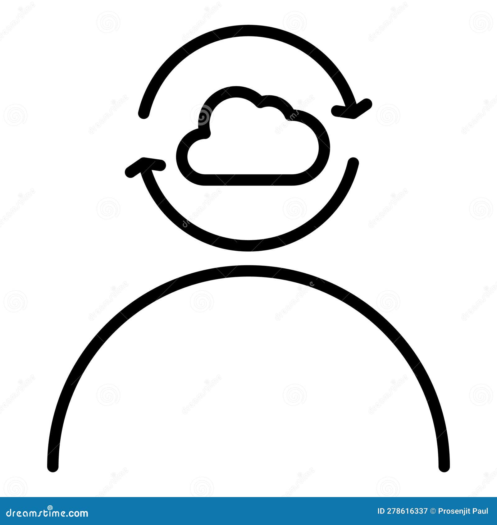 Human, Brain, Cloud, Head, Brainstorming Cloud Icon Stock Vector ...