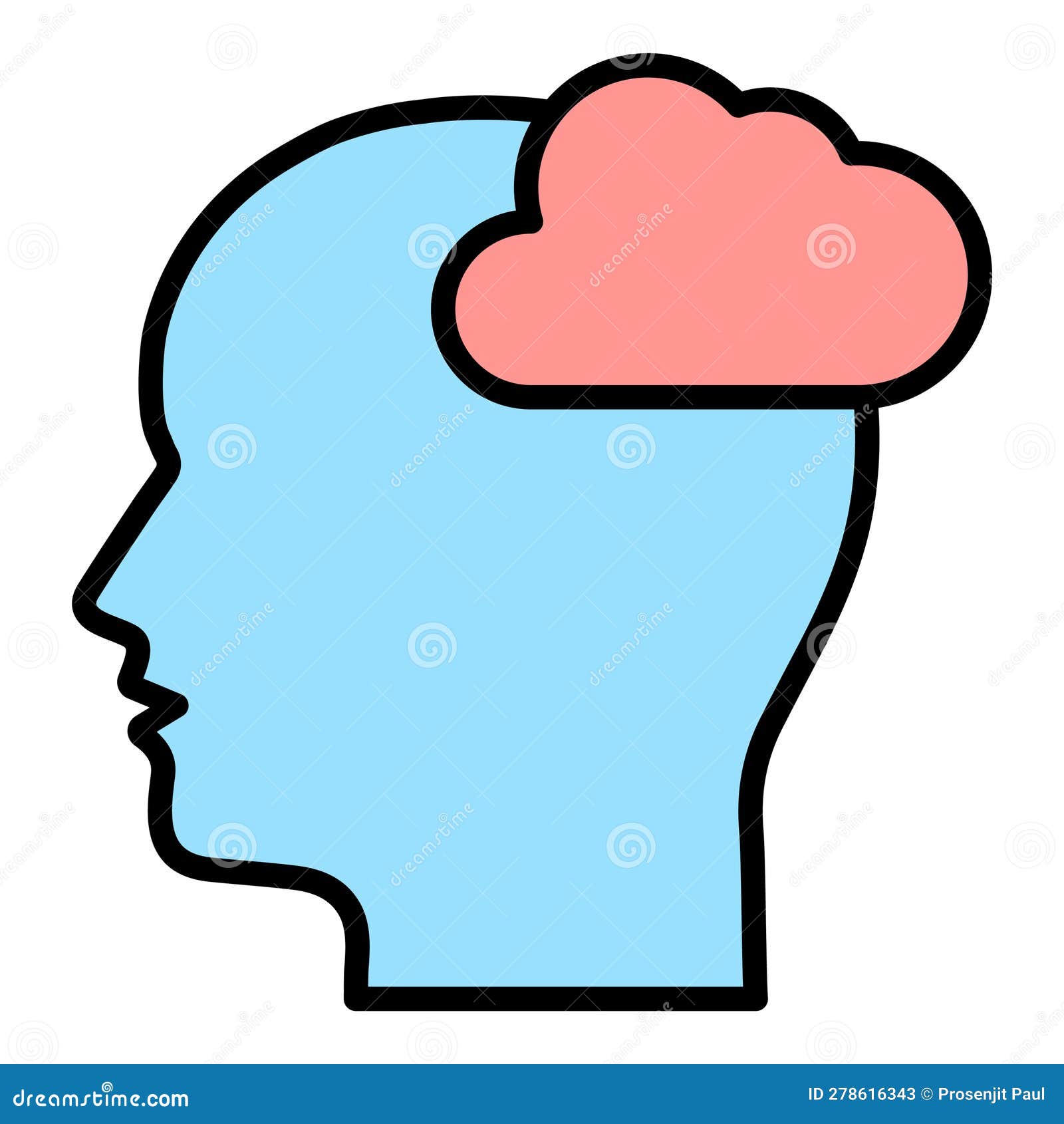 Human, Brain, Cloud, Head, Brainstorming Cloud Icon Stock Vector ...