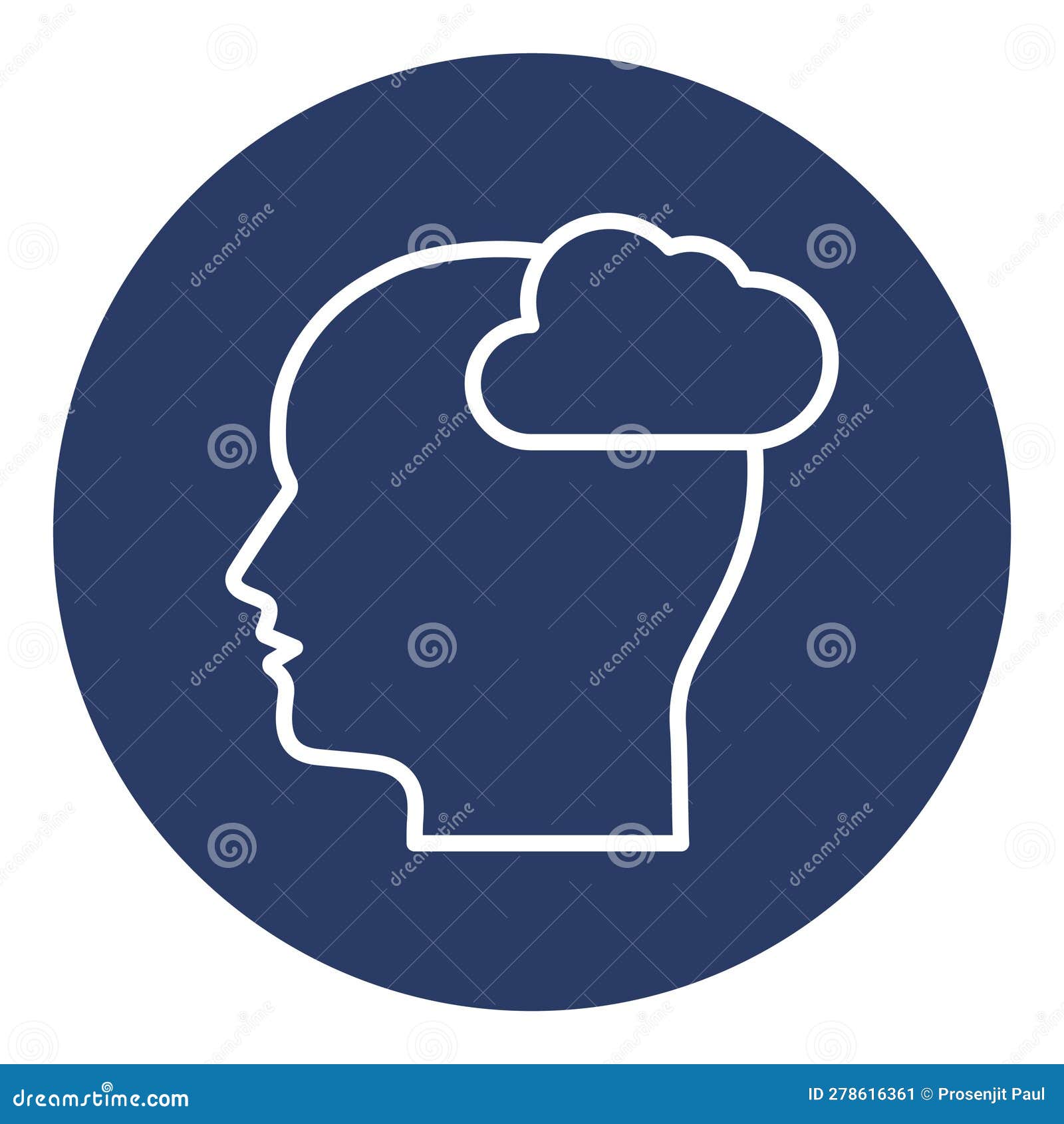 Human, Brain, Cloud, Head, Brainstorming Cloud Icon Stock Vector ...