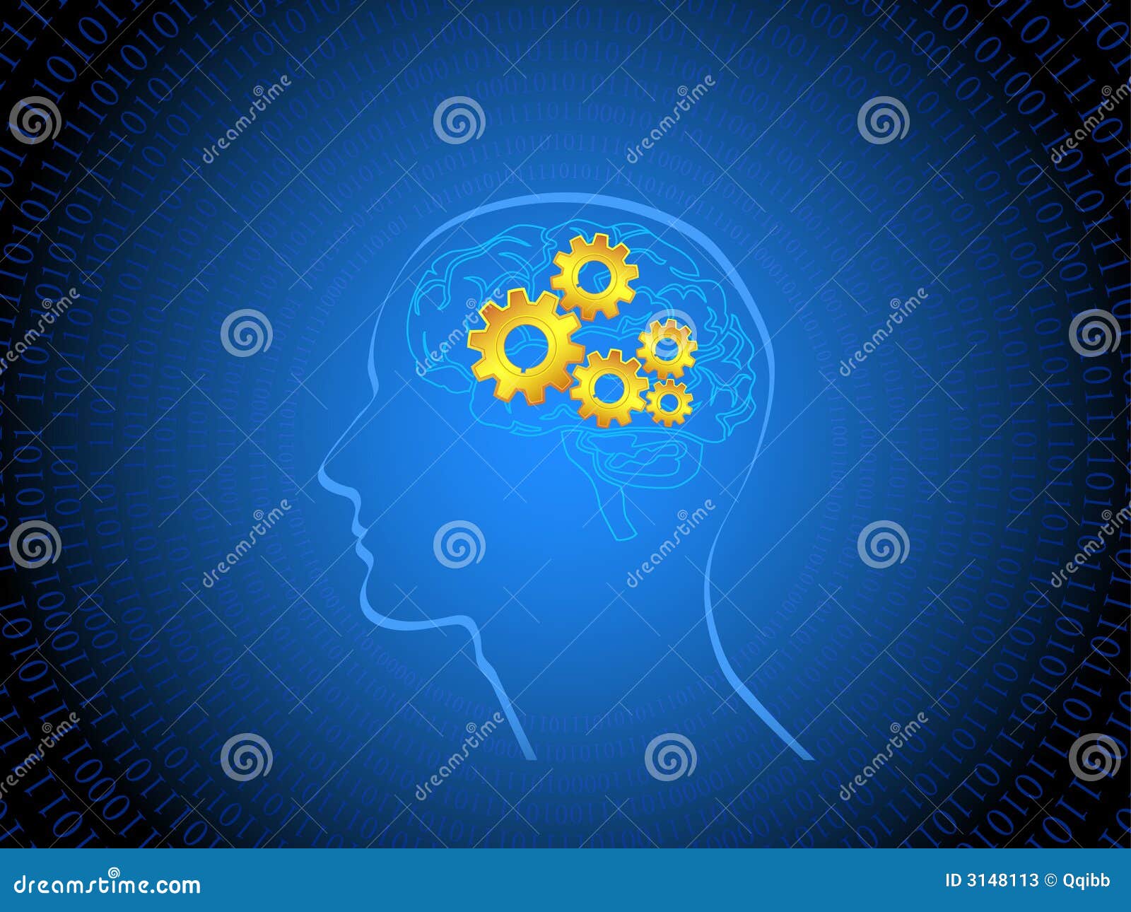 Human Brain With Cogs Cartoon Vector | CartoonDealer.com #3148113