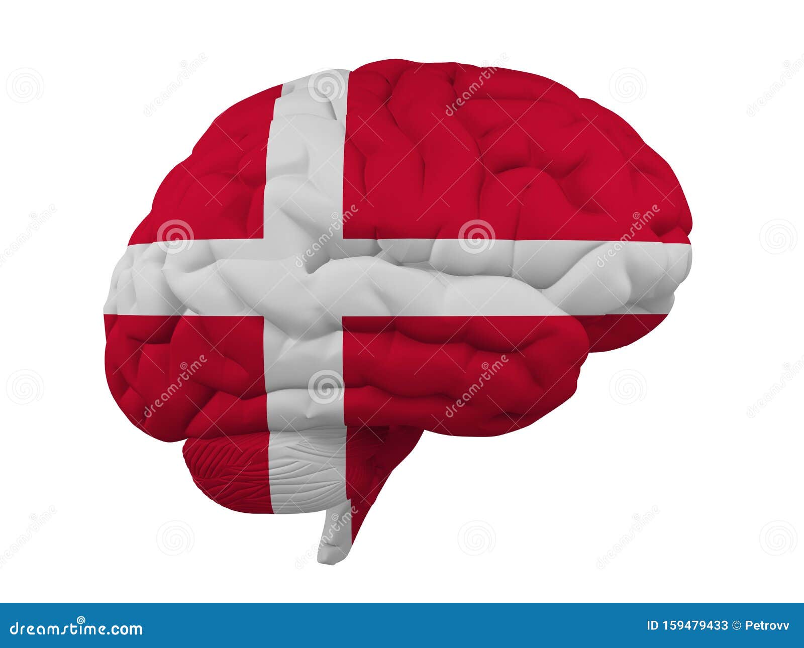 Human Brain is Colored Flag of Denmark Stock Illustration ...