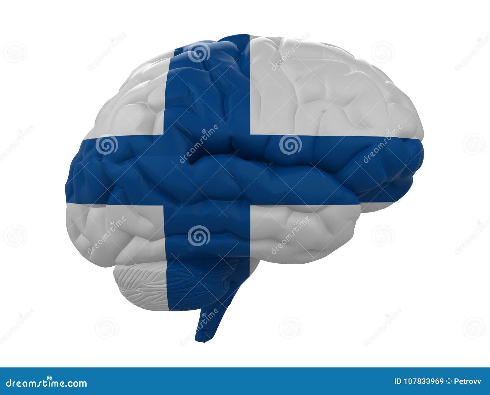 Human Brain is Colored Flag of Finland Stock Illustration ...