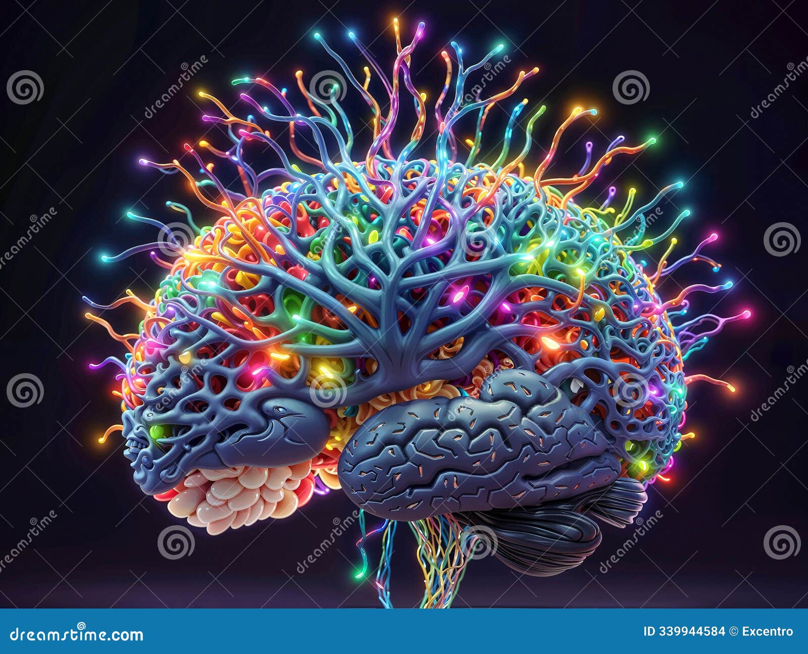 Human brain stock illustration. Illustration of complex - 339944584