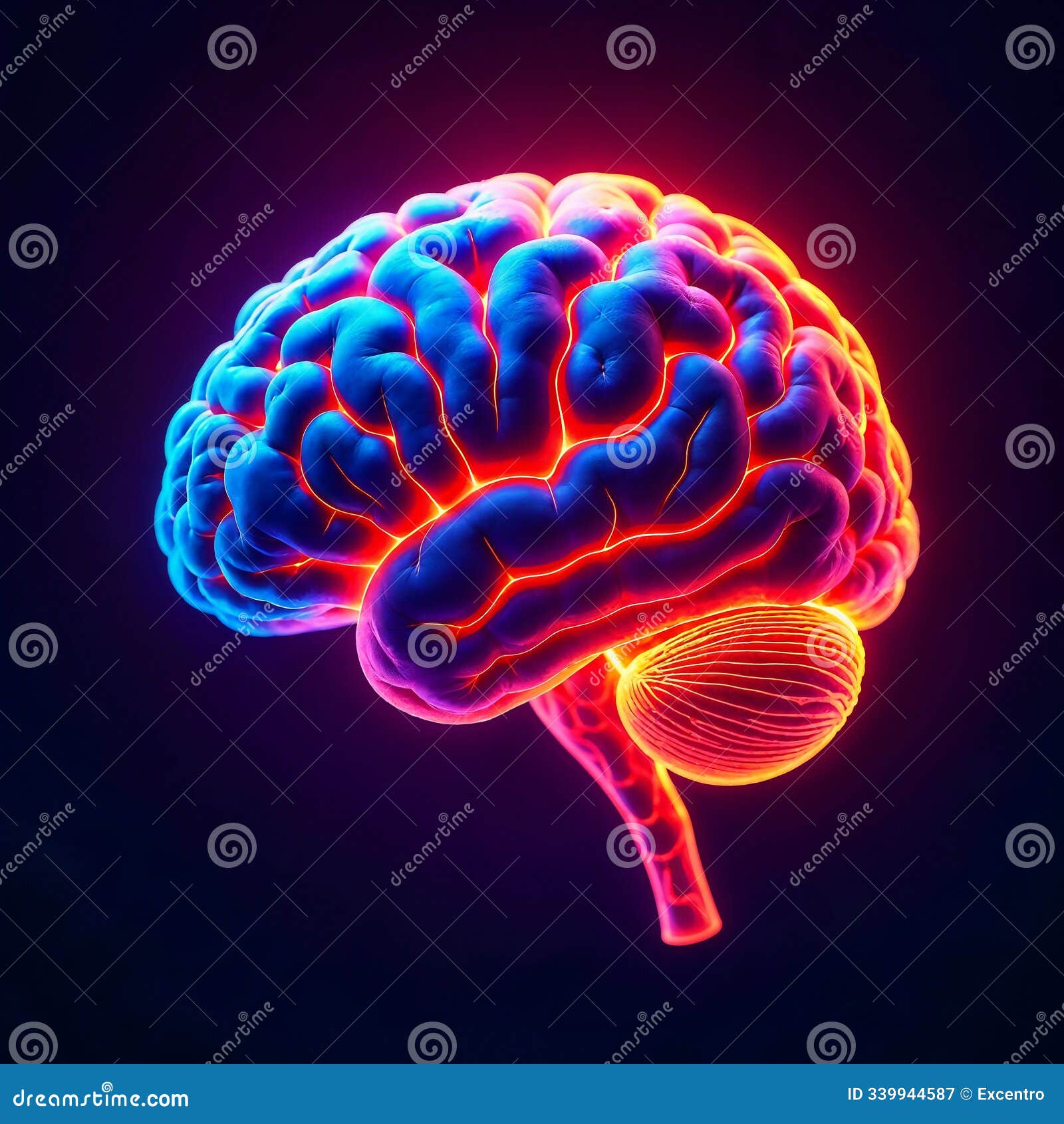 Human brain stock illustration. Illustration of thought - 339944587