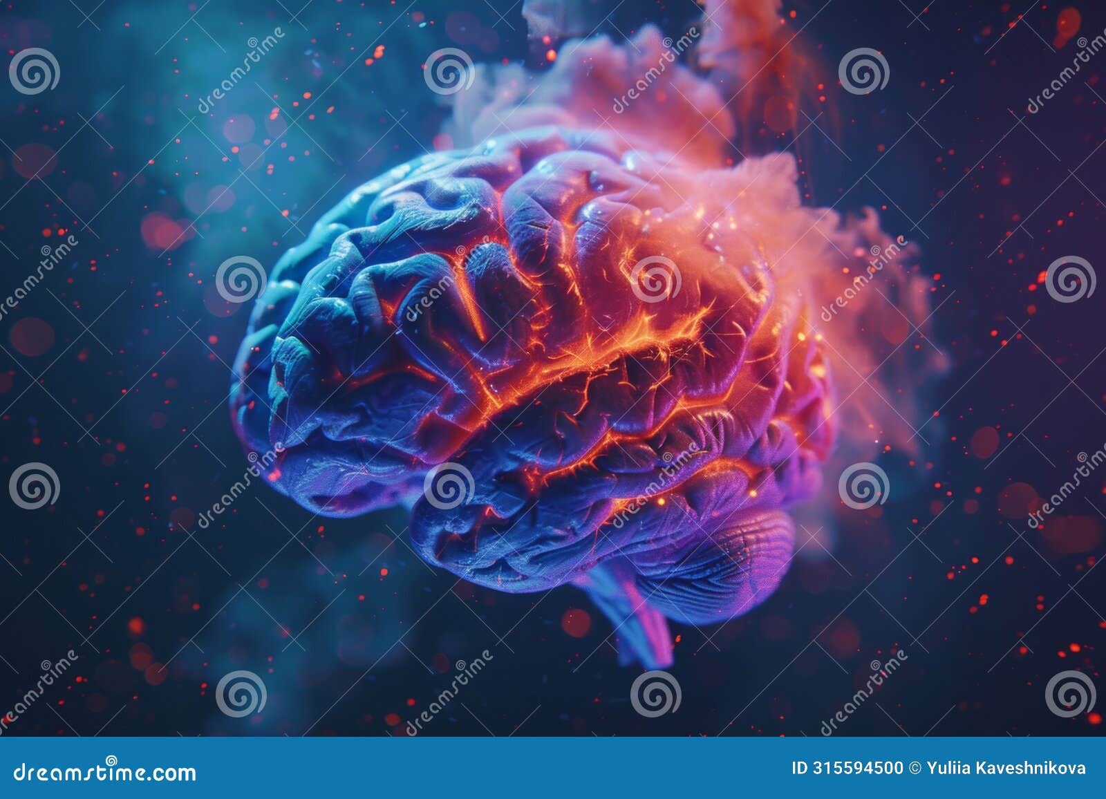 Human Brain Colorful Splash Creativity Exploding with New Ideas Plans ...