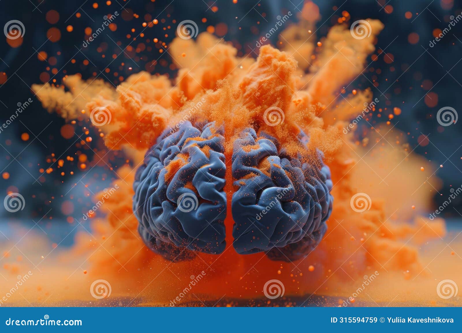 Human Brain Colorful Splash Creativity Exploding with New Ideas Plans ...