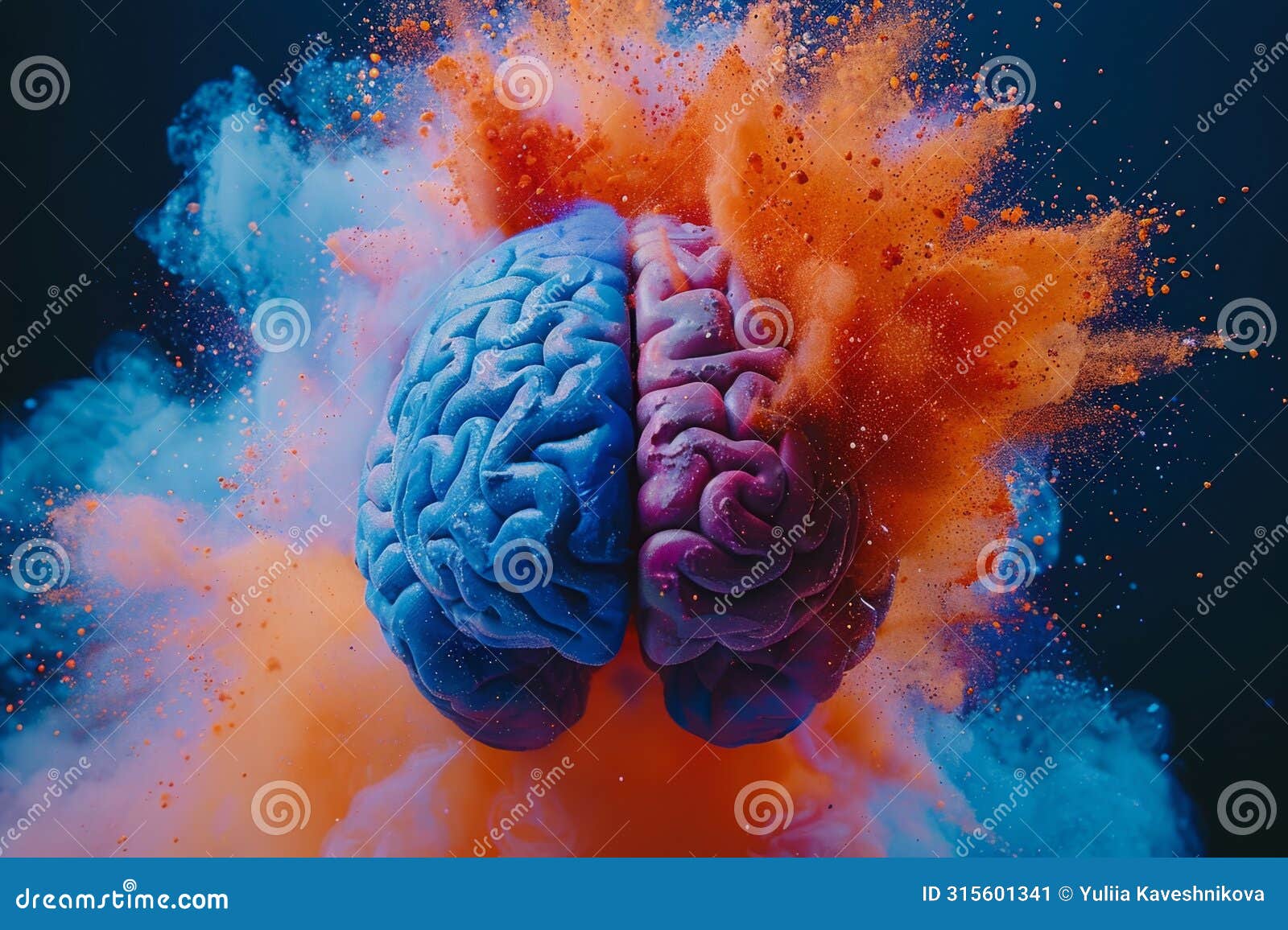 Human Brain Colorful Splash Creativity Exploding with New Ideas Plans ...