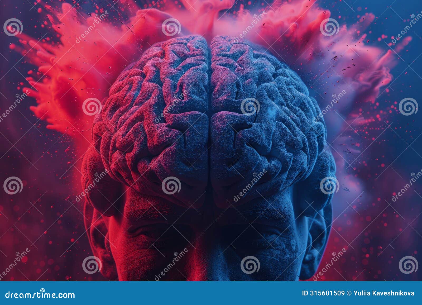 Human Brain Colorful Splash Creativity Exploding with New Ideas Plans ...