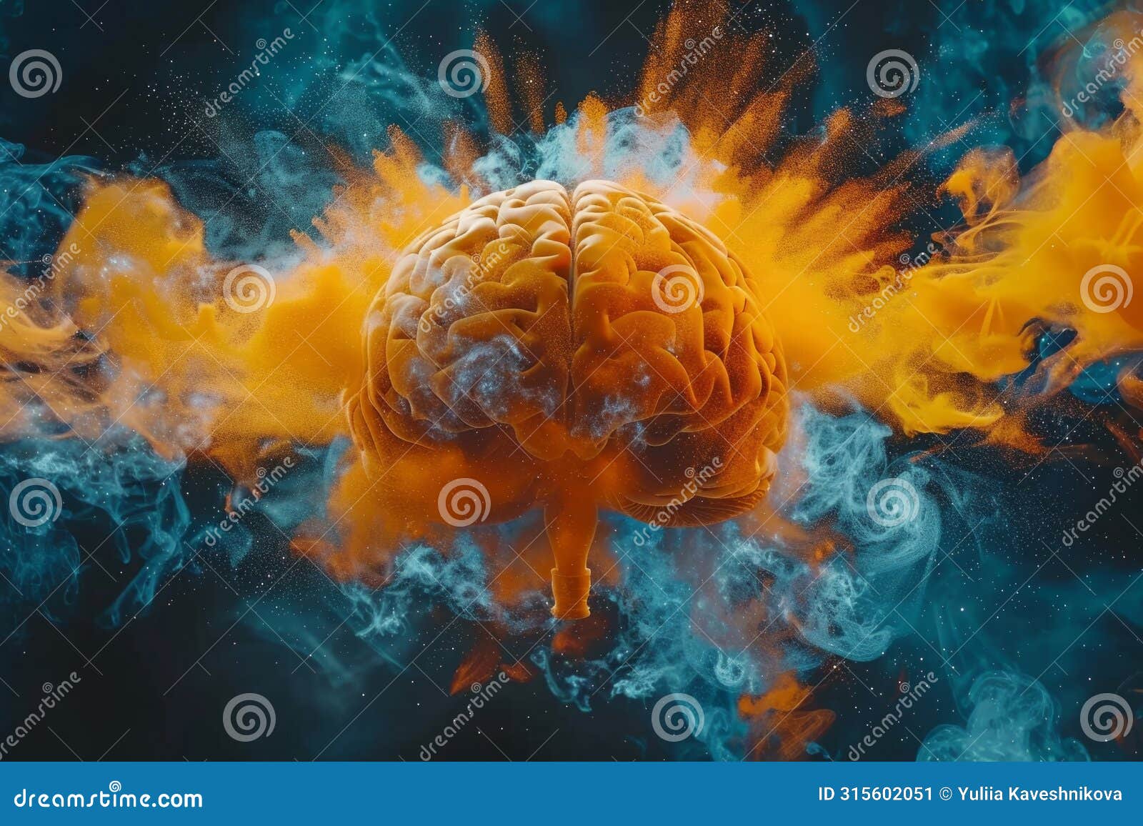 Human Brain Colorful Splash Creativity Exploding with New Ideas Plans ...