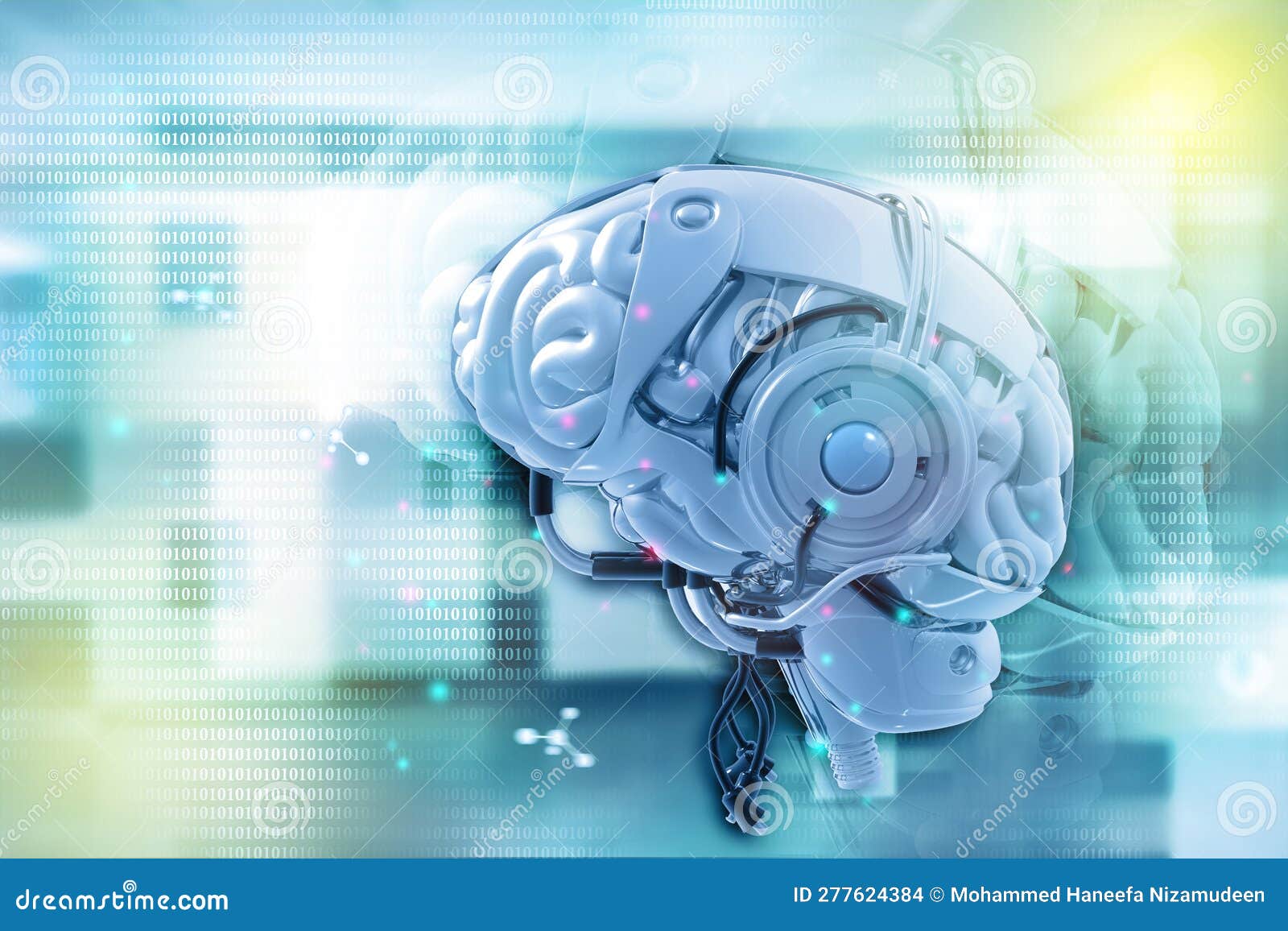 Human Brain Computer Technology Stock Illustration - Illustration of ...