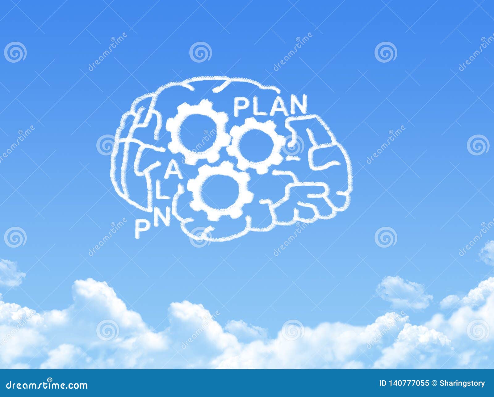 Human Brain Concept Cloud Shape Stock Illustration - Illustration of ...