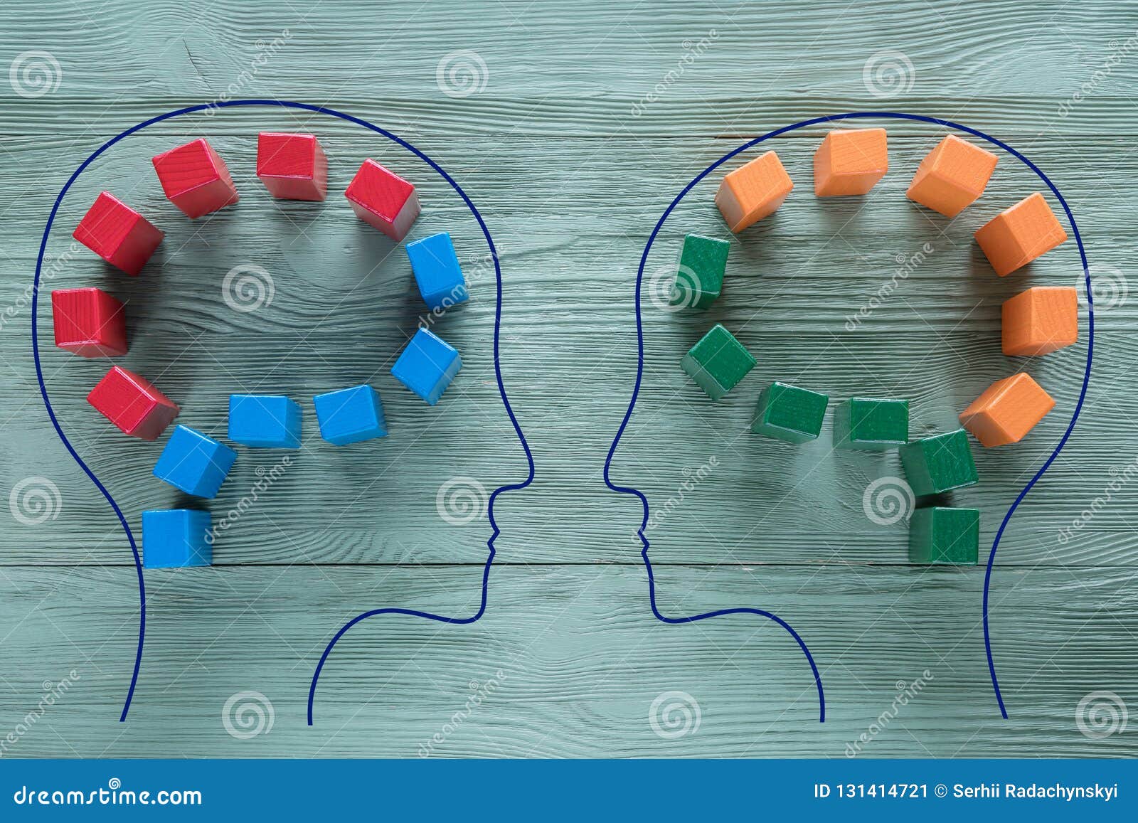 Human Brain Concept. Colourful Shapes of Abstract Brain for Concept of ...