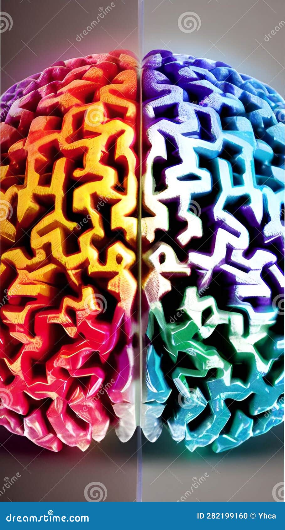 Human Brain Concept with Creative and Logic Hemispheres Illustration ...