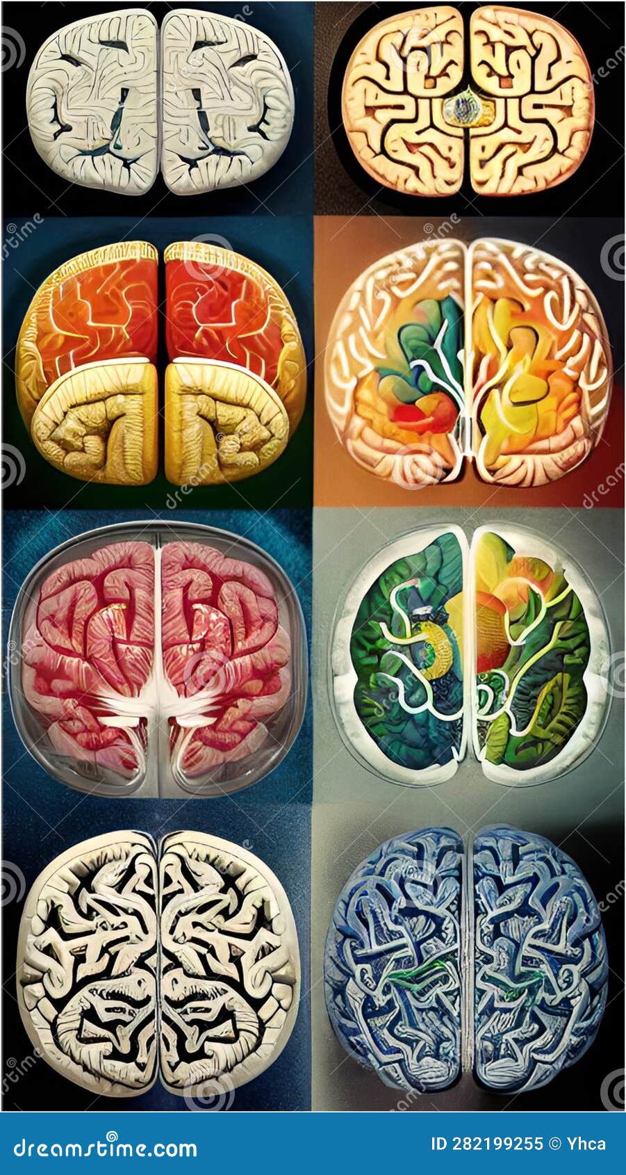 Human Brain Concept With Creative And Logic Hemispheres Illustration ...