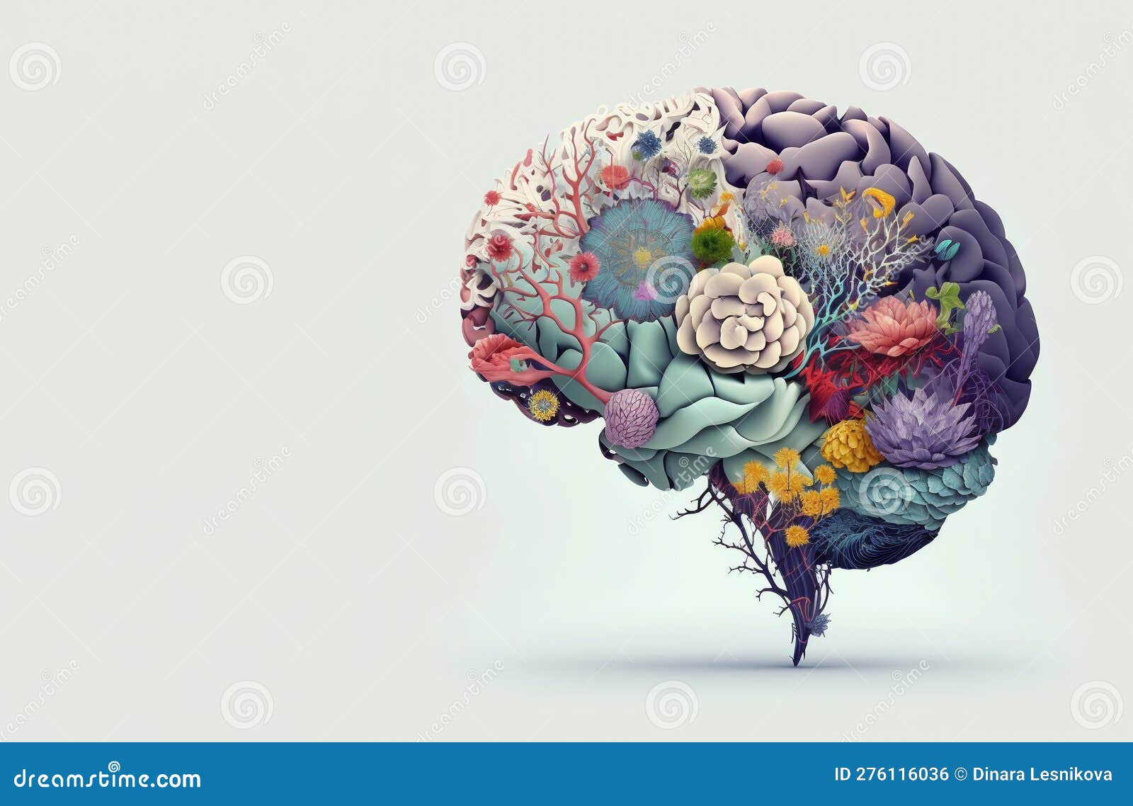 Human brain. Generative AI stock illustration. Illustration of modern ...