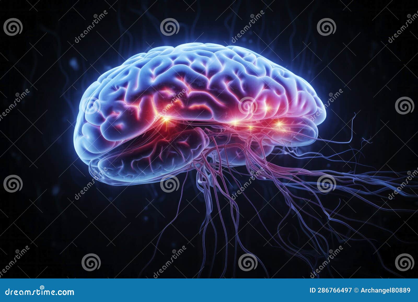 Human Brain, Concept. Generative AI Stock Image - Image of think ...