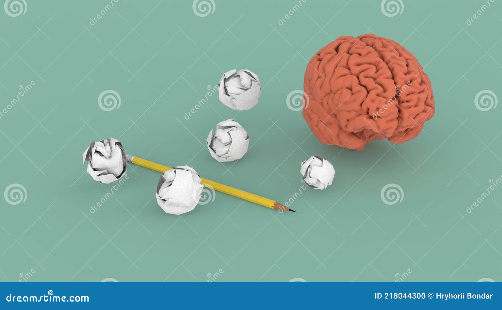 Human Brain Concept Idea 3d Image Stock Illustration - Illustration of ...