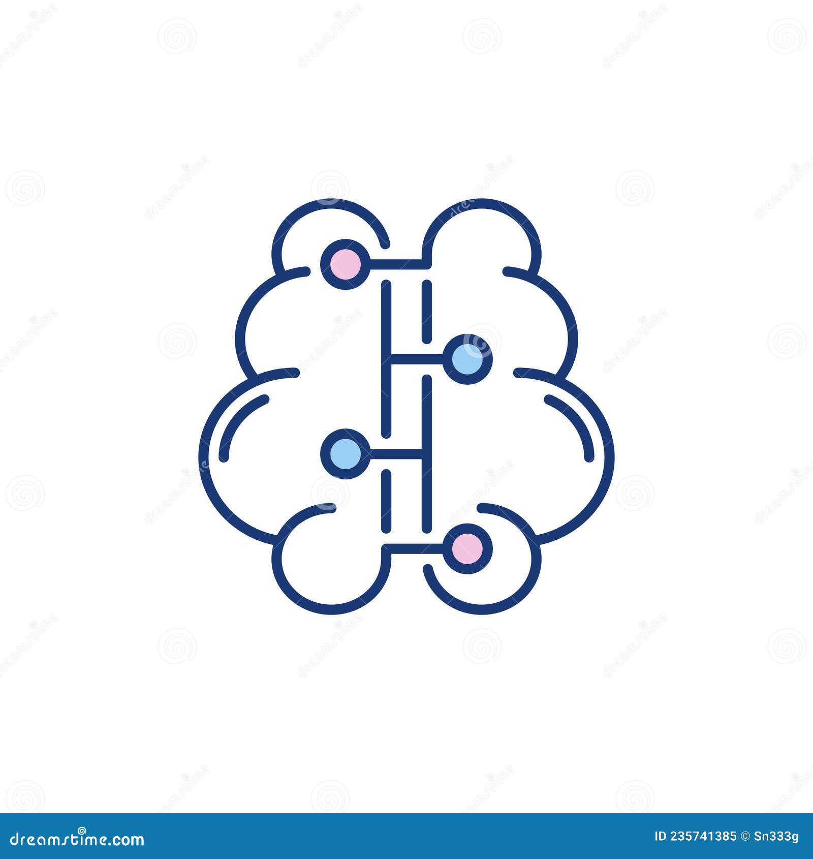Human Brain with Connections Vector Creative Minimal Icon Stock Vector ...