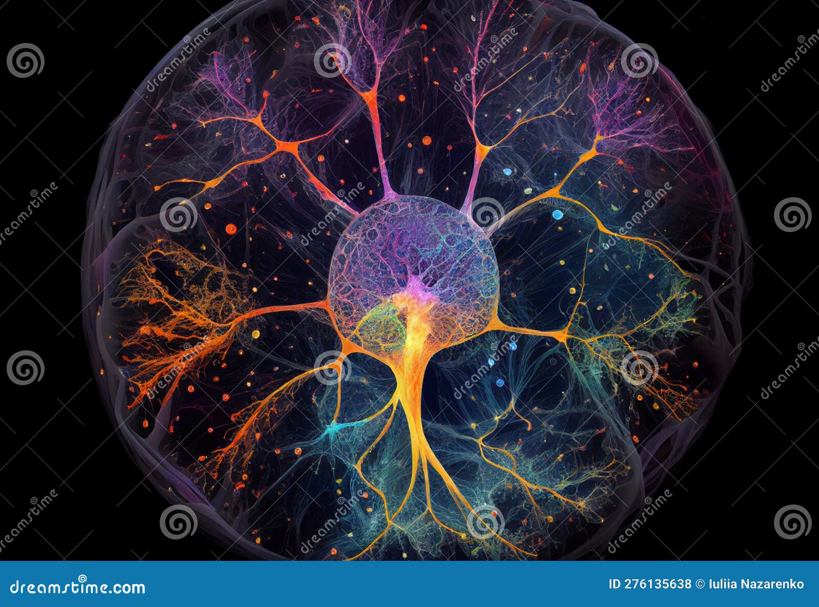 Neurons Or Nerve Cells Connected In Neuronal Network Royalty Free