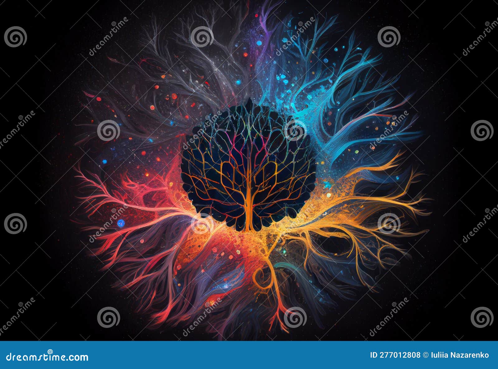 Human Brain Consisting of Protons and Neurons, Nerve Impulses. AI ...