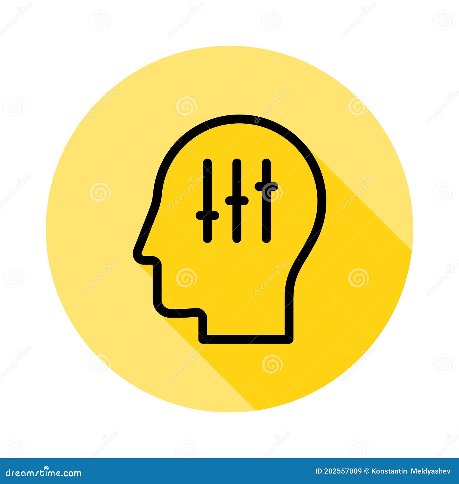 Human, Brain, Control Icon Long Shadow Stock Illustration ...