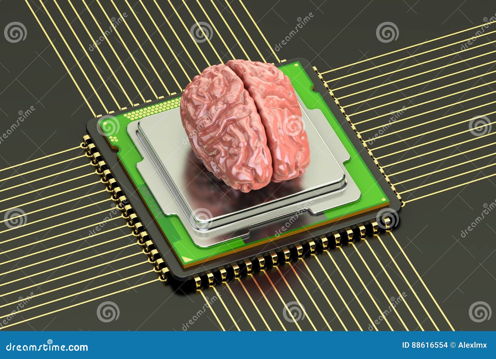 Human Brain with Cpu Computer Processor, Artificial Intelligence Stock ... Human Brain with Cpu Computer Processor, Artificial Intelligence Stock ...
