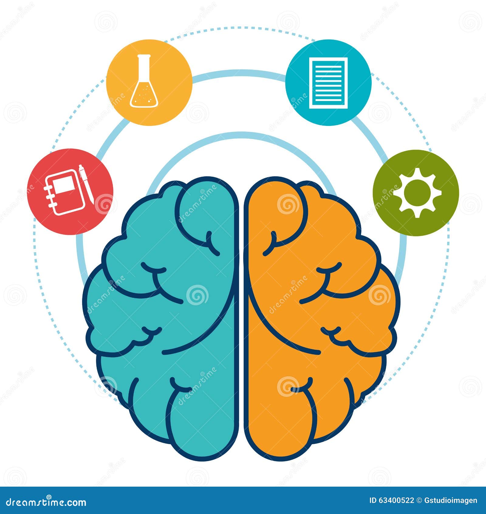 Human brain creative ideas stock illustration. Illustration of mind ...