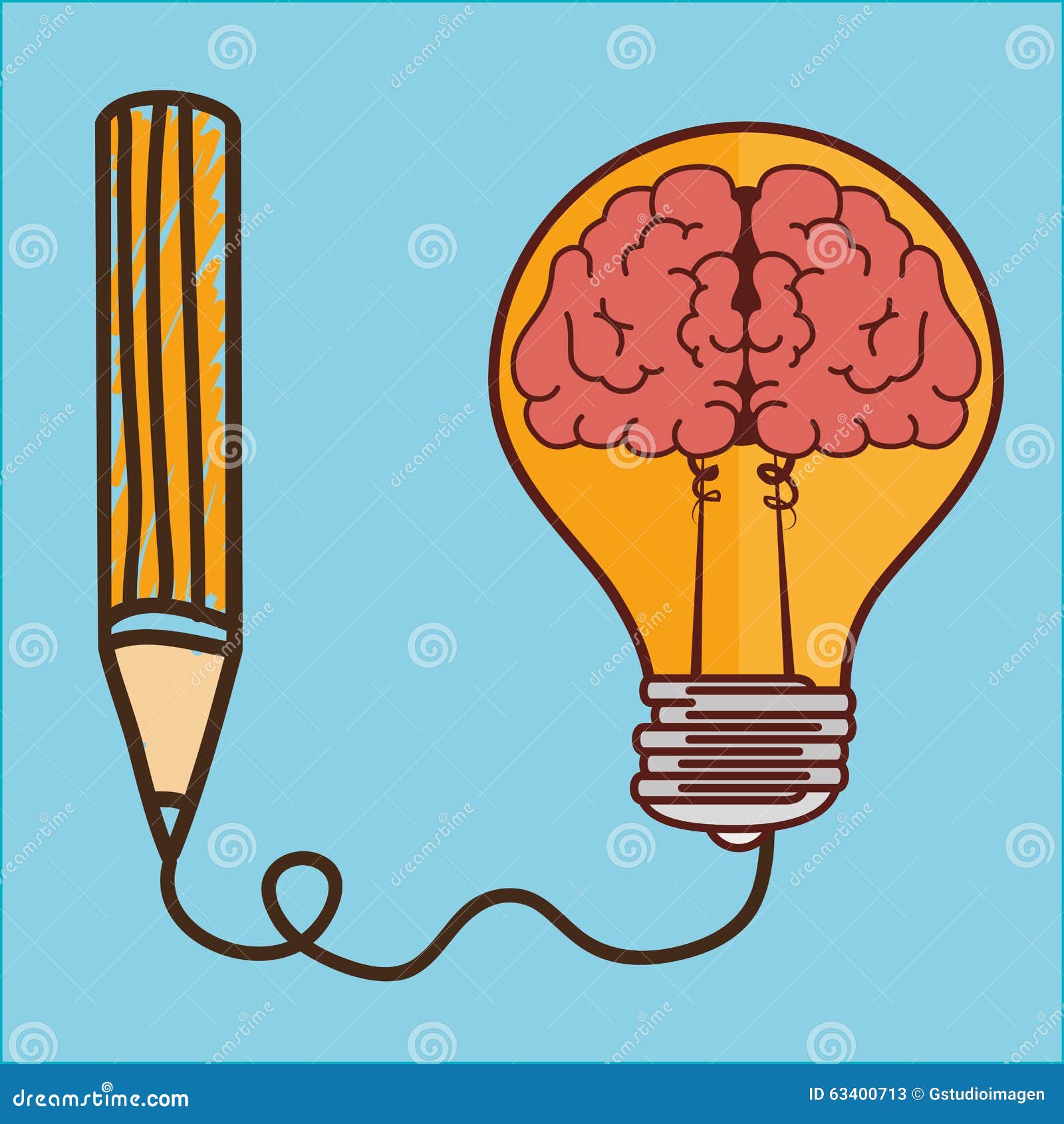 Human brain creative ideas stock illustration. Illustration of anatomy ...