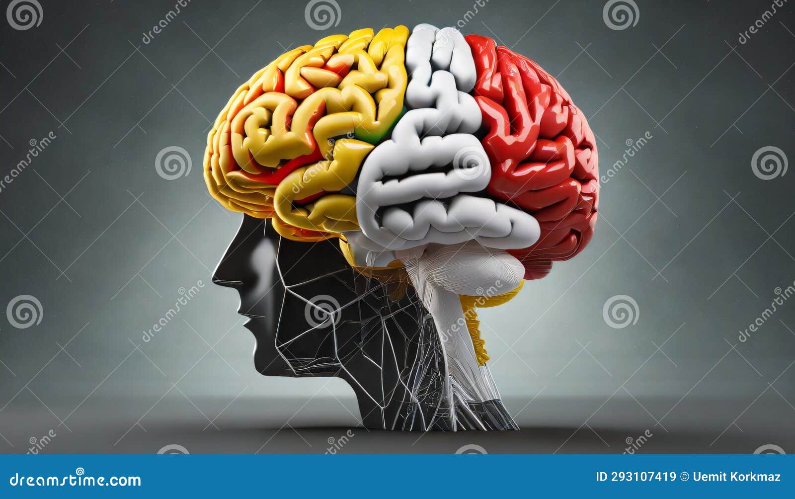 Human Brain with Creative and Logical Brain Hemisphere Stock ...