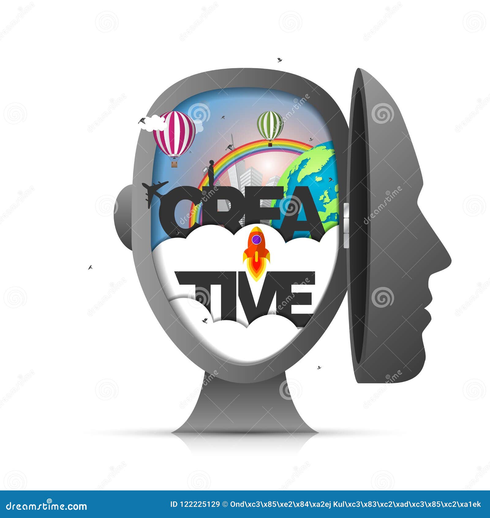 Human Brain. Creative Mind Concept. Genius Stock Vector - Illustration ...