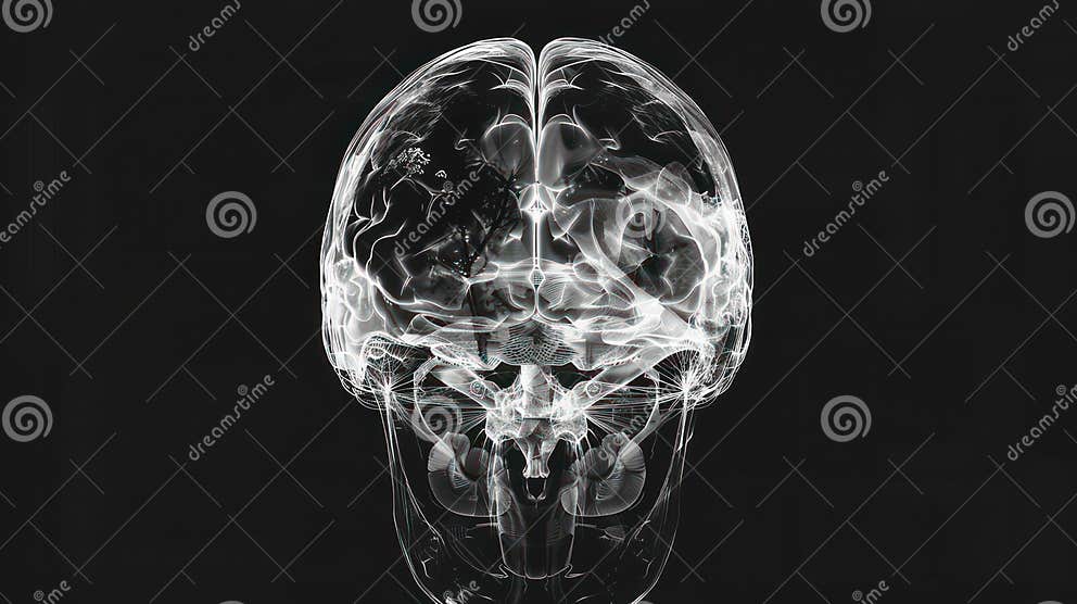 Human Brain in a Ct Scan Created with Generative AI. Scanning with X ...