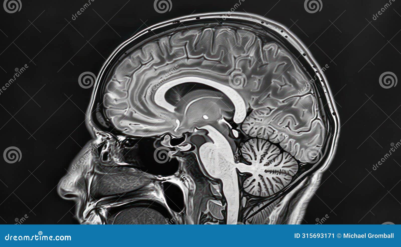 Human Brain in a Ct Scan Created with Generative AI. Scanning with X ...