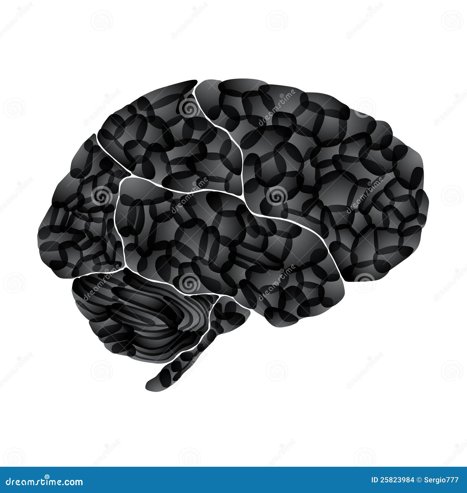 Human Brain, Dark Thoughts, Vector Abstract Backgr Stock Vector ...