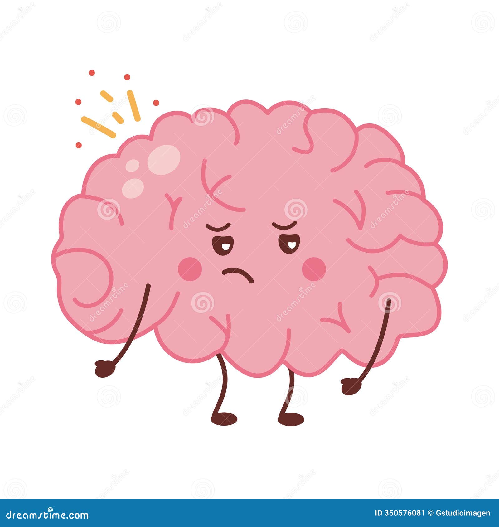 Human Brain with Depression Stock Illustration - Illustration of ...