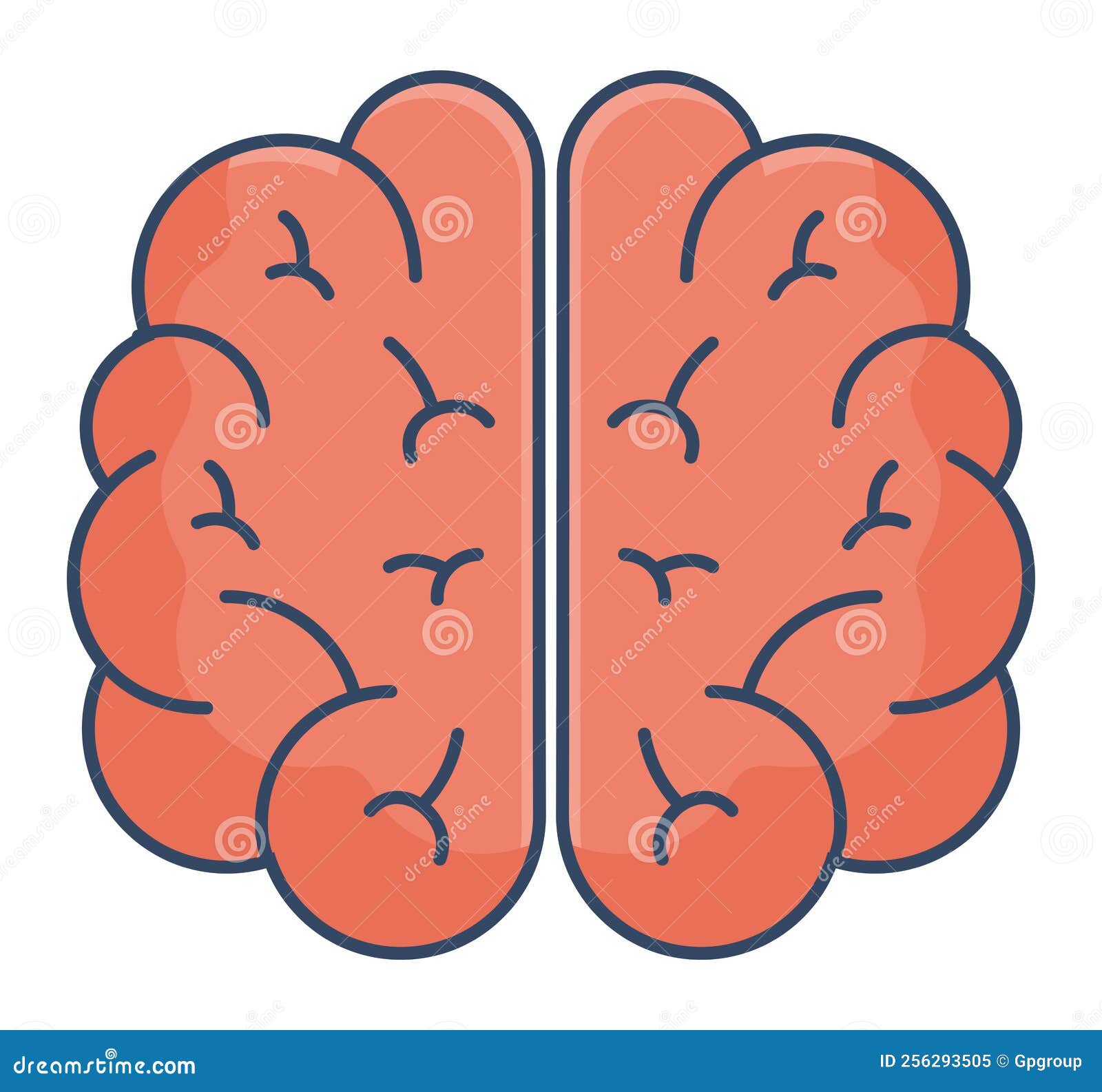Human brain design stock vector. Illustration of biology - 256293505