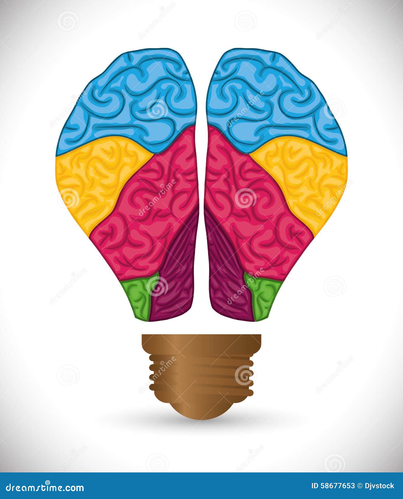 Human brain design. stock vector. Illustration of cerebellum - 58677653