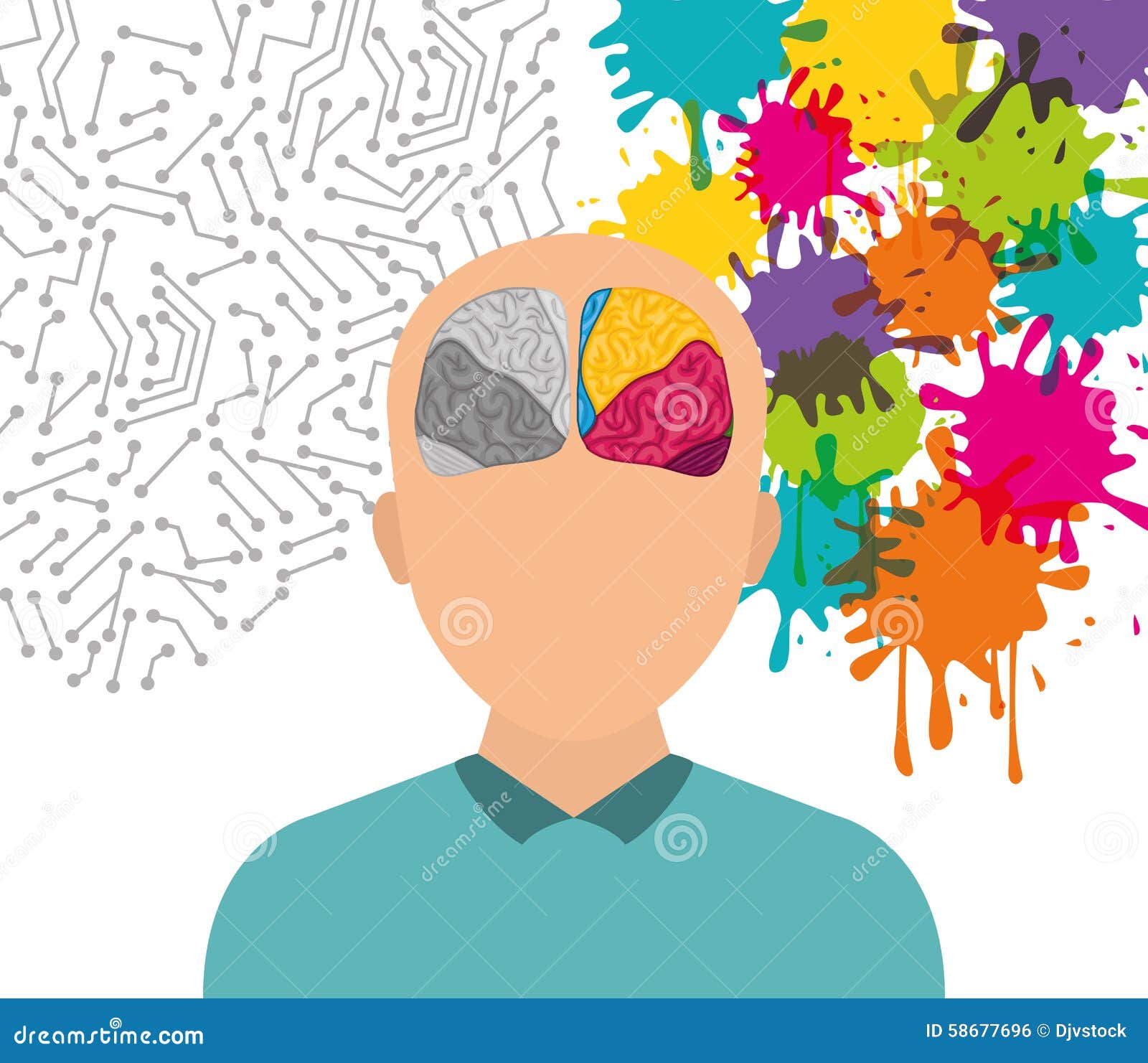 Human brain design. stock vector. Illustration of male - 58677696
