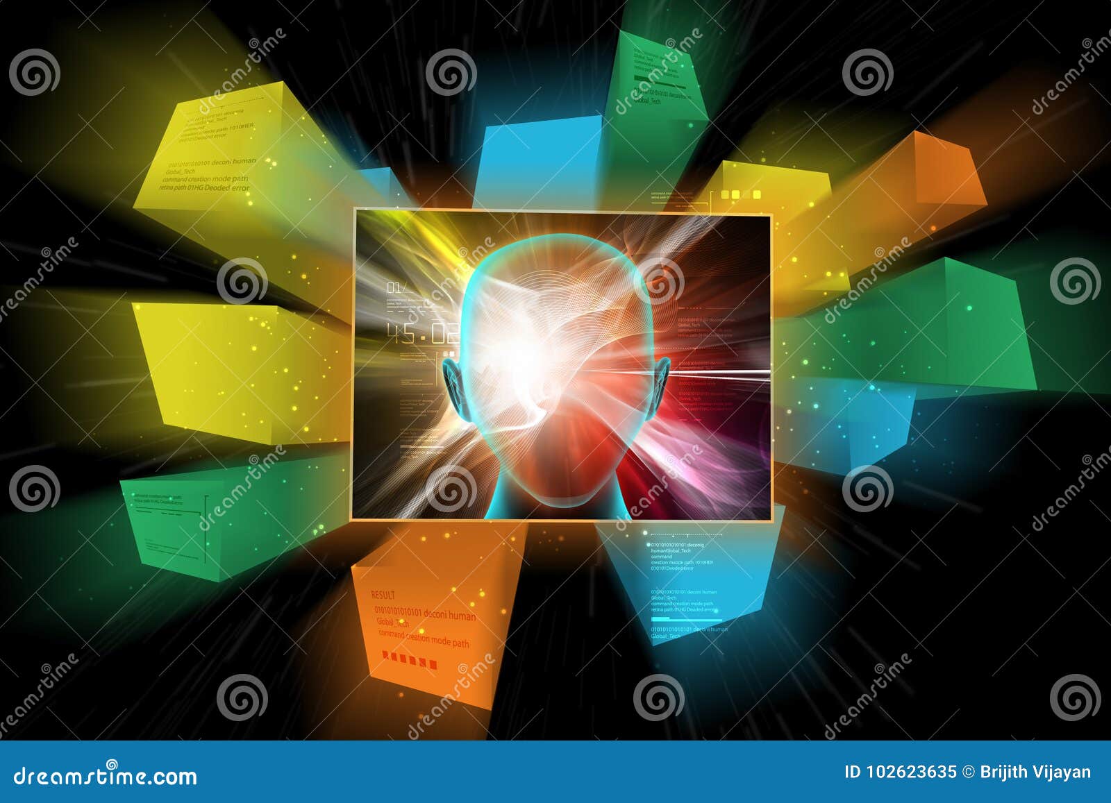 Human Brain Development Concept Stock Illustration - Illustration of ...