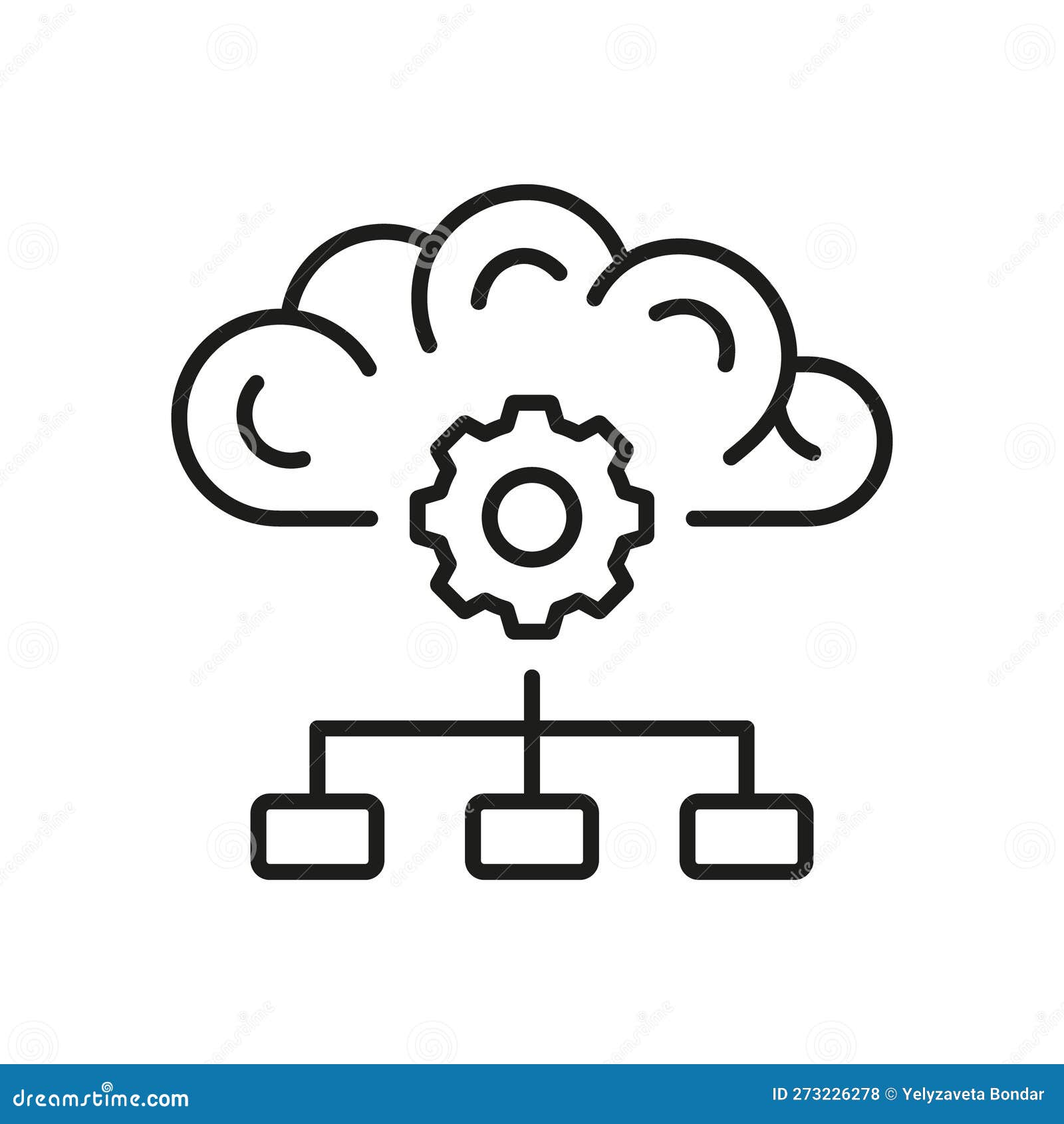Human Brain Digital Cloud Black Line Icon. Data Science, Artificial ...