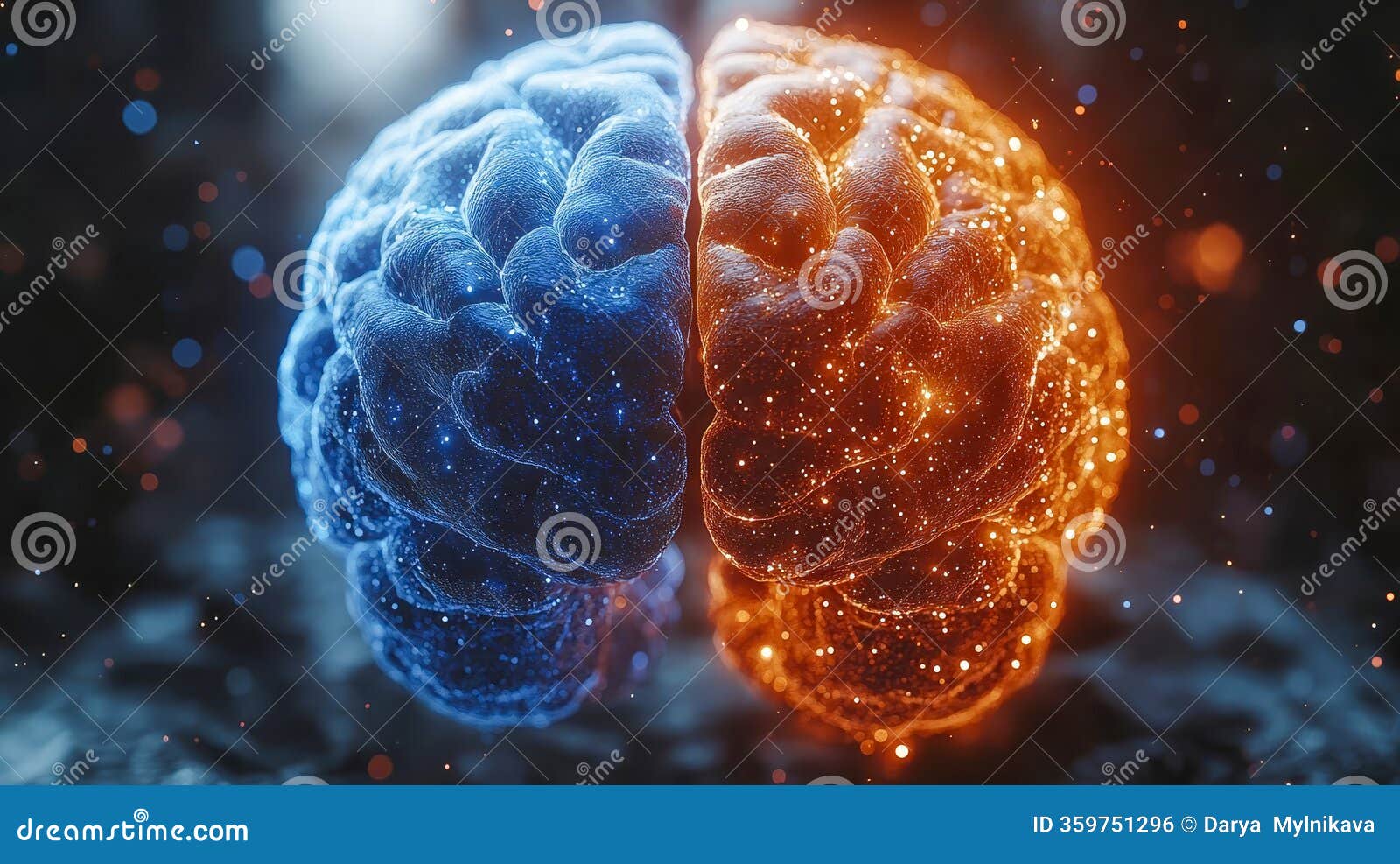 Hemispheres Of Human Brain, Stuck Together Using Beige Adhesive Tape Treatment, Lying On White ...