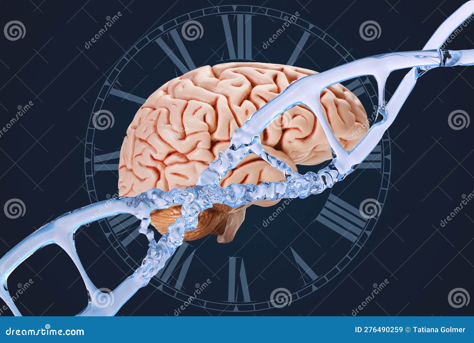 Human Brain On DNA Helix Background, Deoxyribonucleic Acid, Nucleic ...