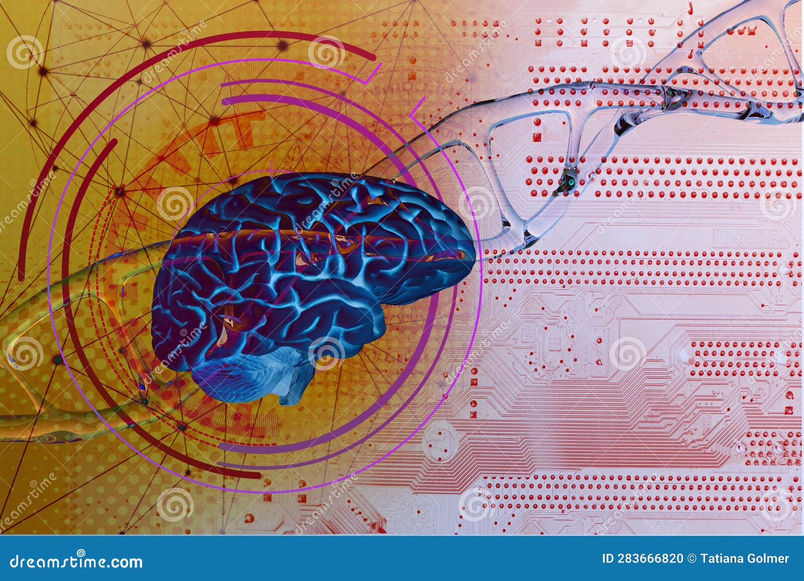 Human Brain on DNA Helix Background, Deoxyribonucleic Acid, Nucleic ...