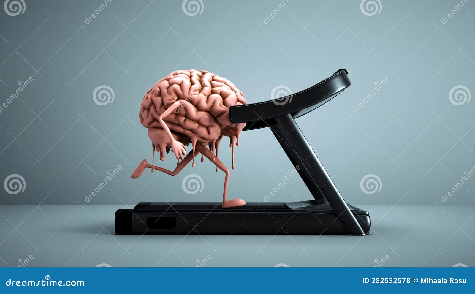 Human brain doing sports stock illustration. Illustration of medical ...