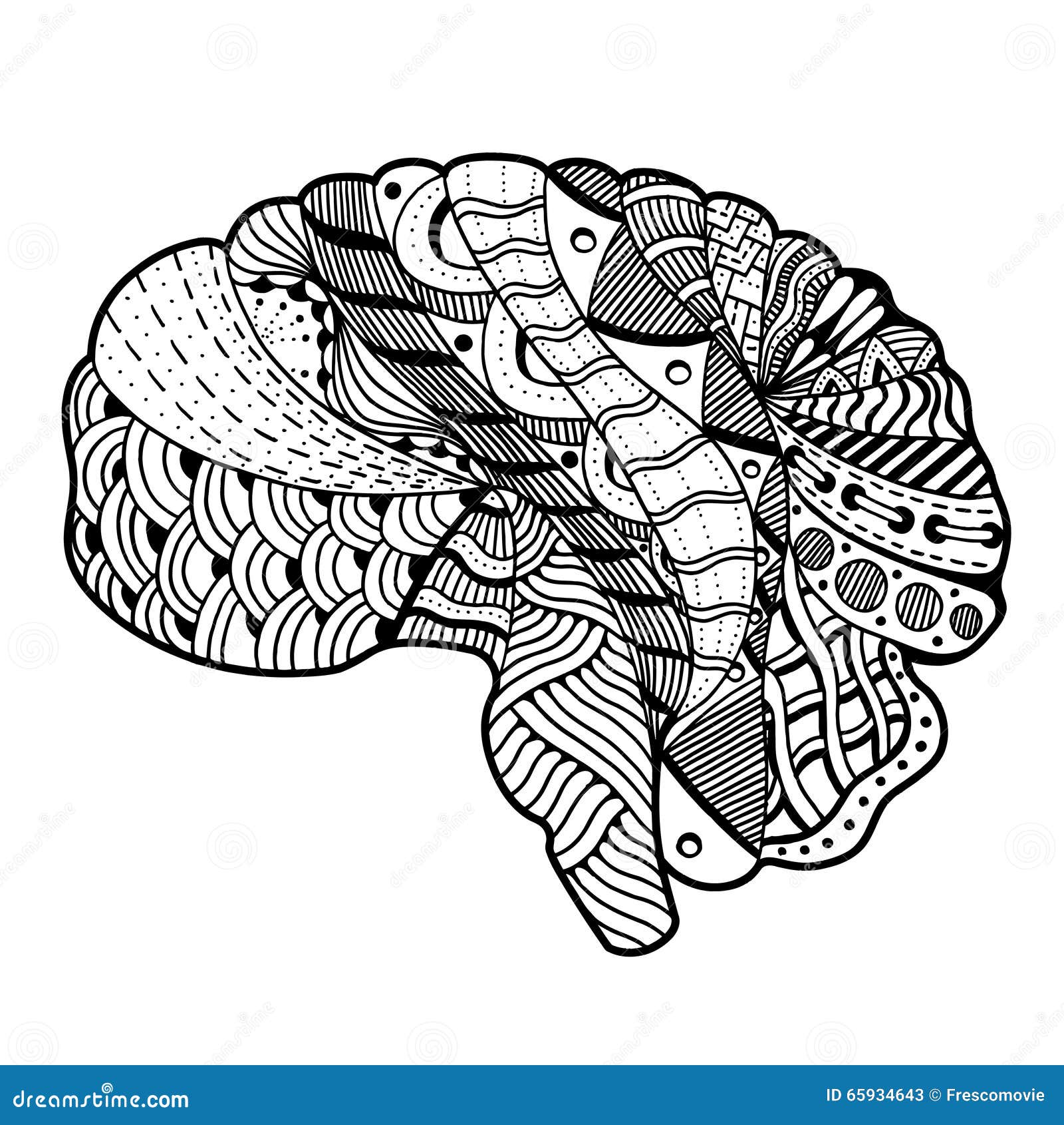 Brain Doodle Illustration With Textures | CartoonDealer.com #93360370